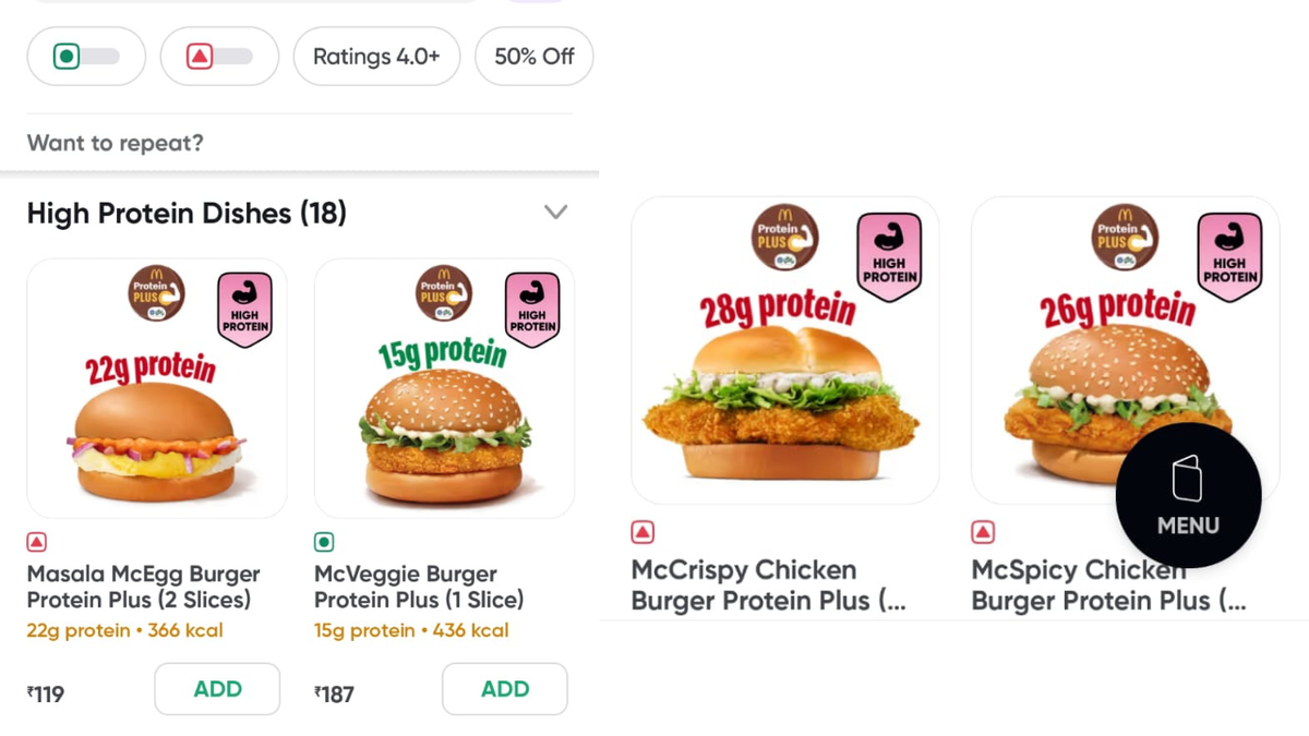 McDonald’s rolls out 'Protein Plus Burgers' on Swiggy