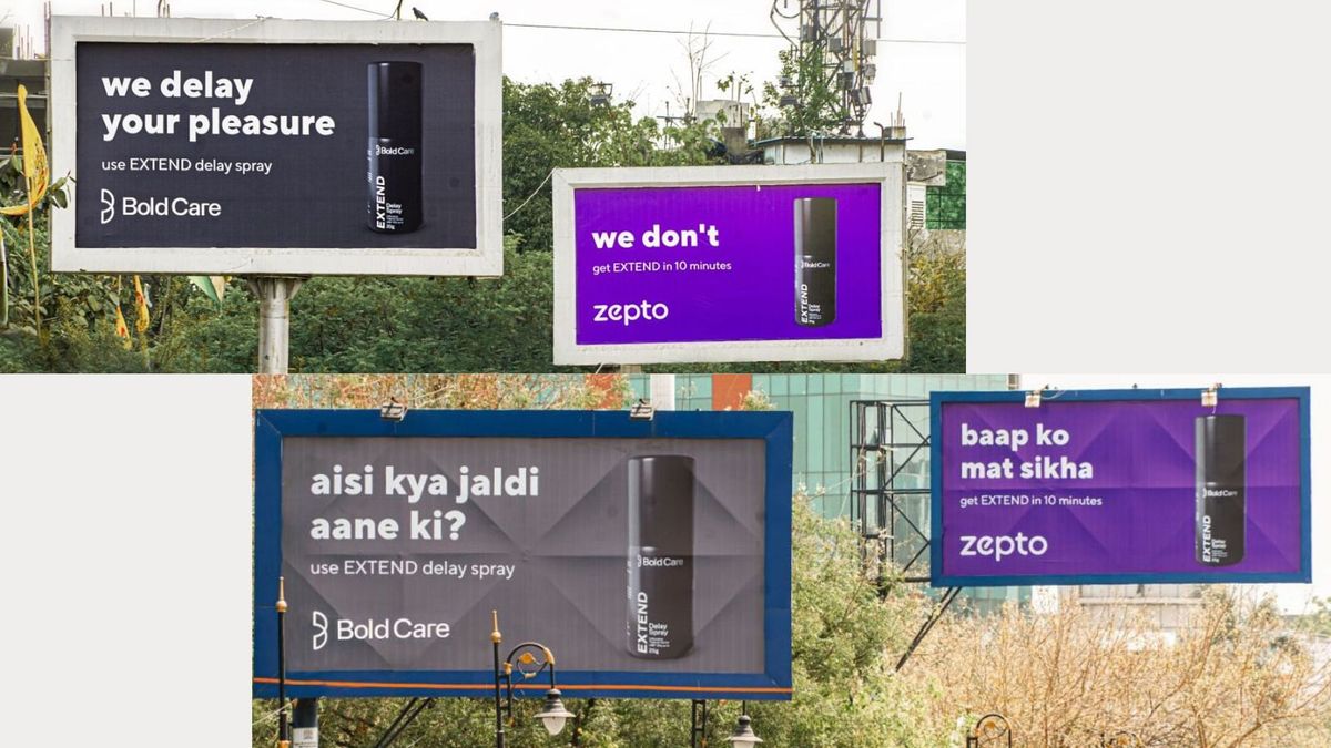 Bold Care and Zepto billboard banter promote men's sexual health ...