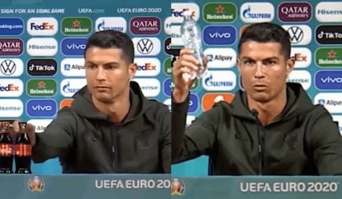 Two years after ditching Coca Cola at a conference, Ronaldo launches ...
