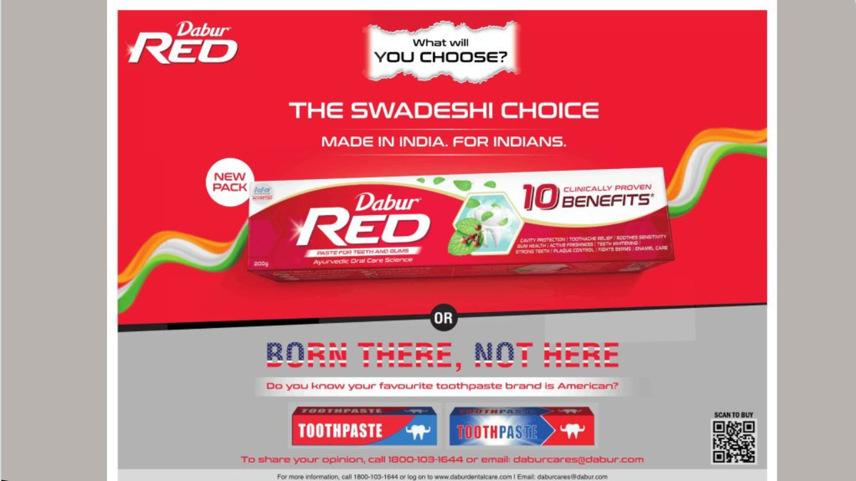 Born there, not here? Dabur’s Toothpaste ad sparks debate over swadeshi ...