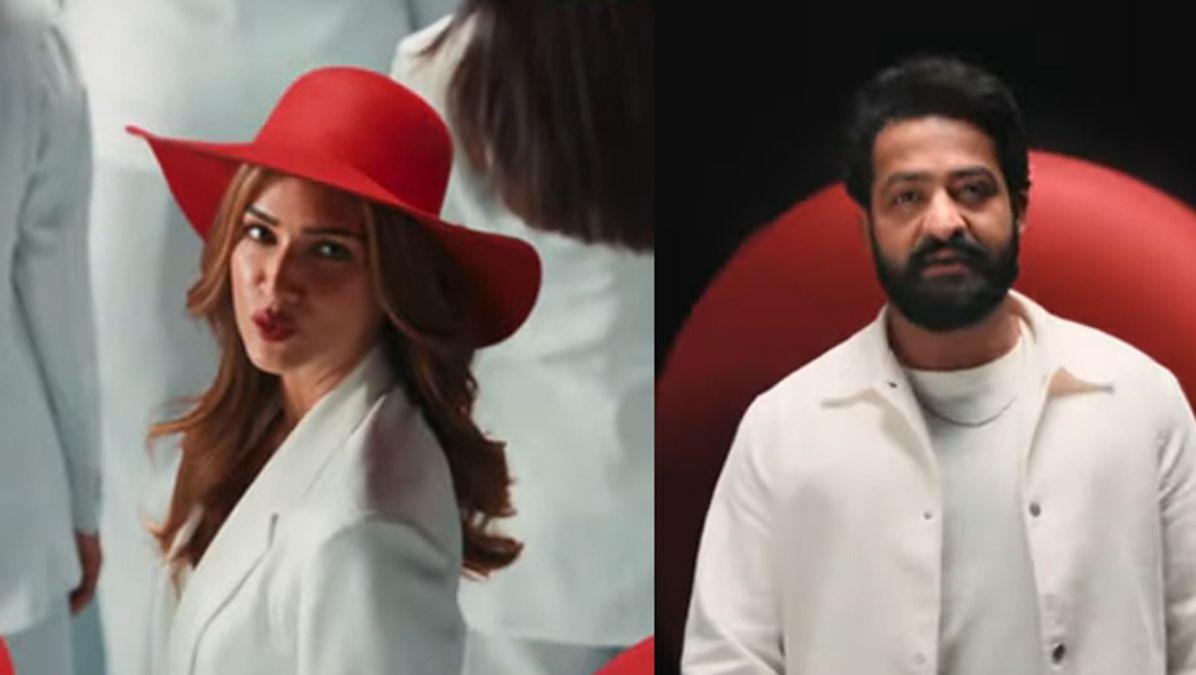 Kriti Sanon and Jr NTR present the new look of Parle Agro's Appy Fizz ...