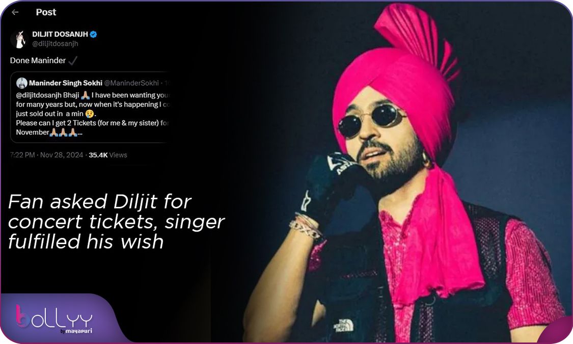Fan asked Diljit for concert tickets, singer fulfilled his wish