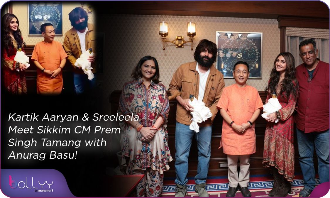 Kartik Aaryan & Sreeleela Meet Sikkim CM Prem Singh Tamang with Anurag ...