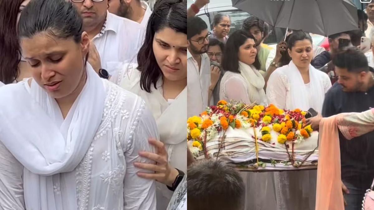 Mannara Chopra’s Father Raman Rai Handa Cremated, Actress Seen Crying ...