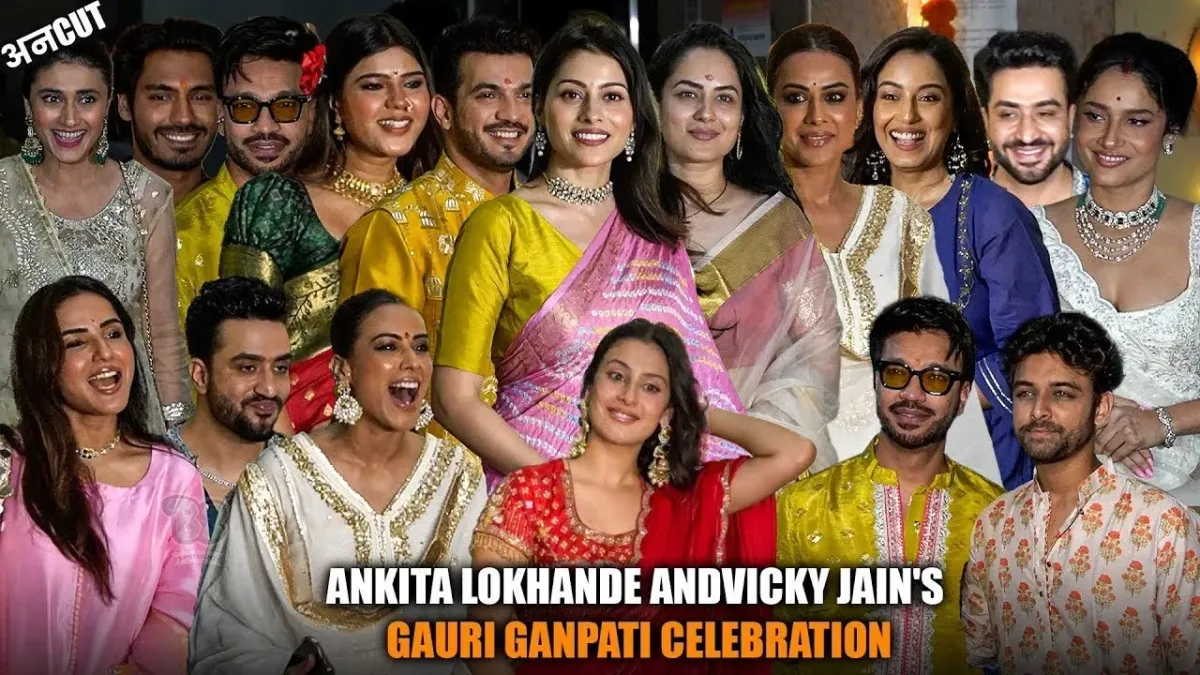 Ankita Lokhande and Vicky Jain Celebrate Gauri Ganpati at Home with Popular TV Celebrities