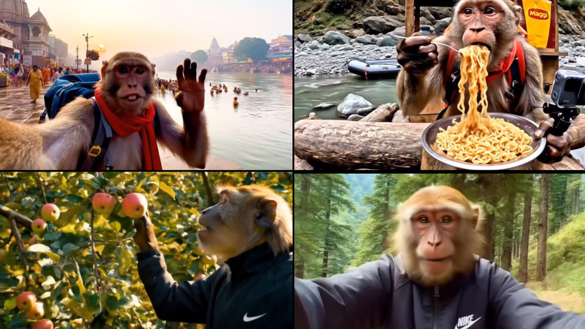 Meet India’s viral AI monkey vloggers trekking from Himachal to Haridwar