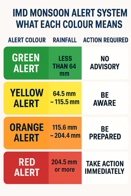 IMD Monsoon Alert System: What Each Colour Means