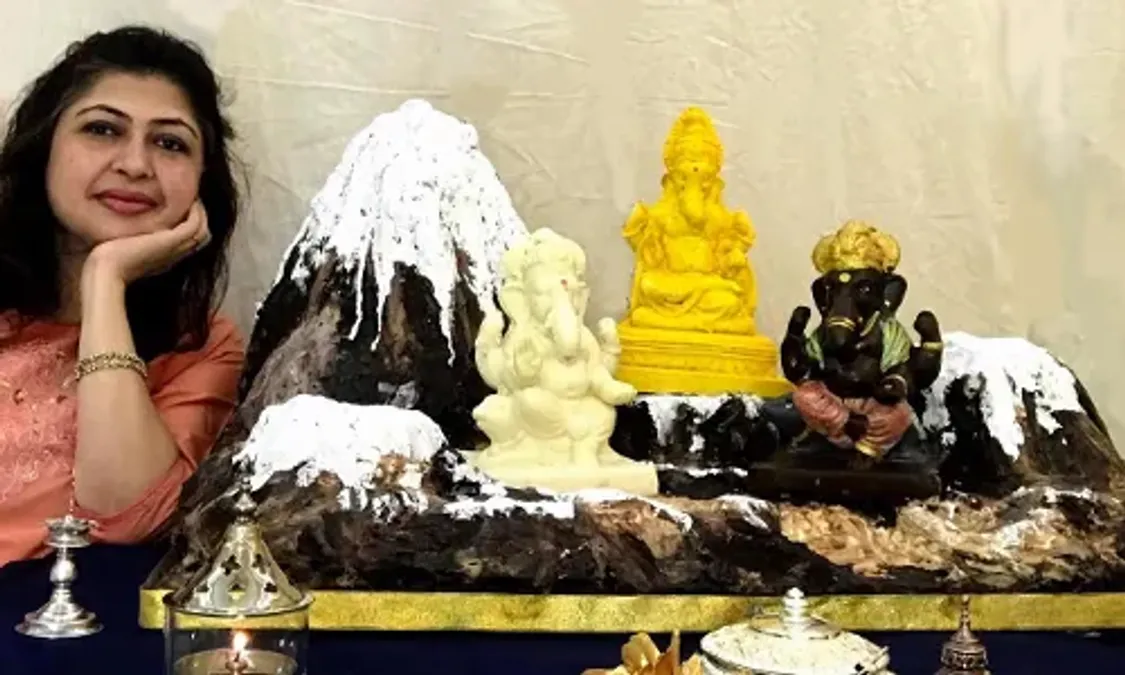 Mumbai artist create Tridev Ganpati made from chocolate, kheer and ...