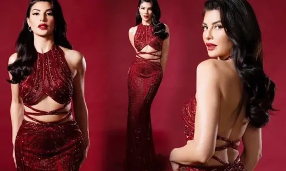 Jacqueline Fernandez stuns fans with breathtaking look in scarlet red gown