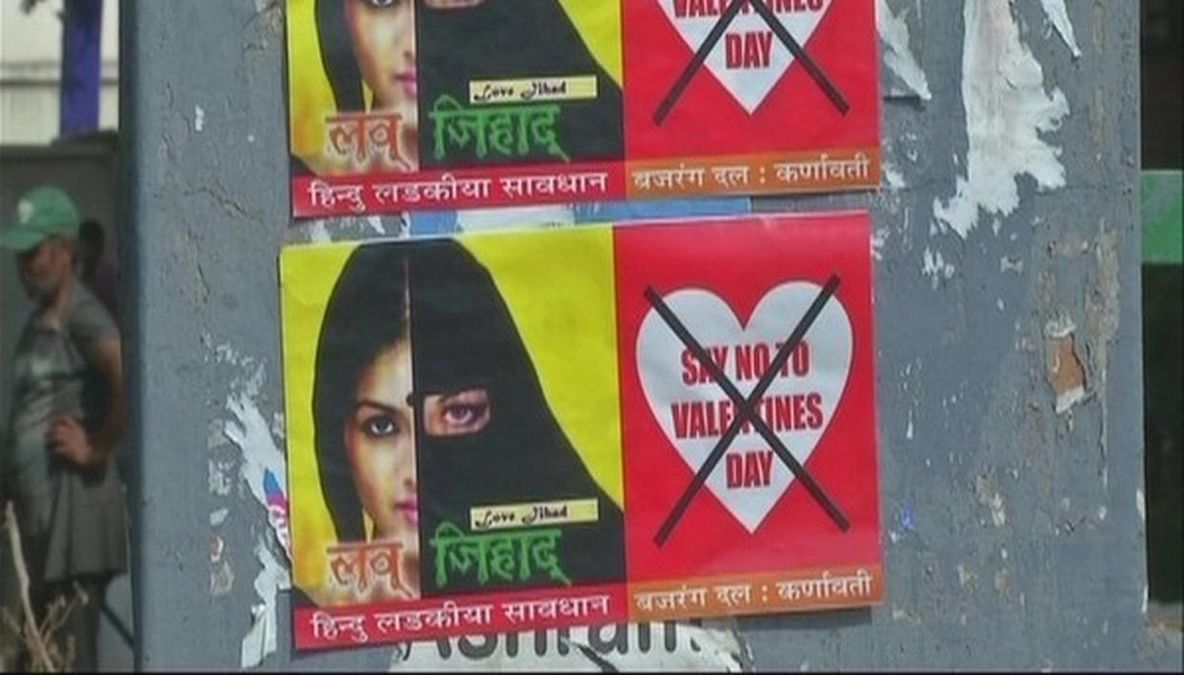 Bajrang Dal poster, 'Hindu girls alert' before Valentine's Day