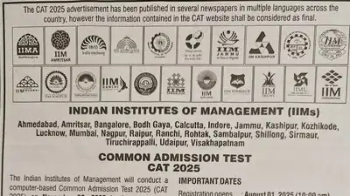 CAT 2025 Notification Released: Check Eligibility, Application Dates ...