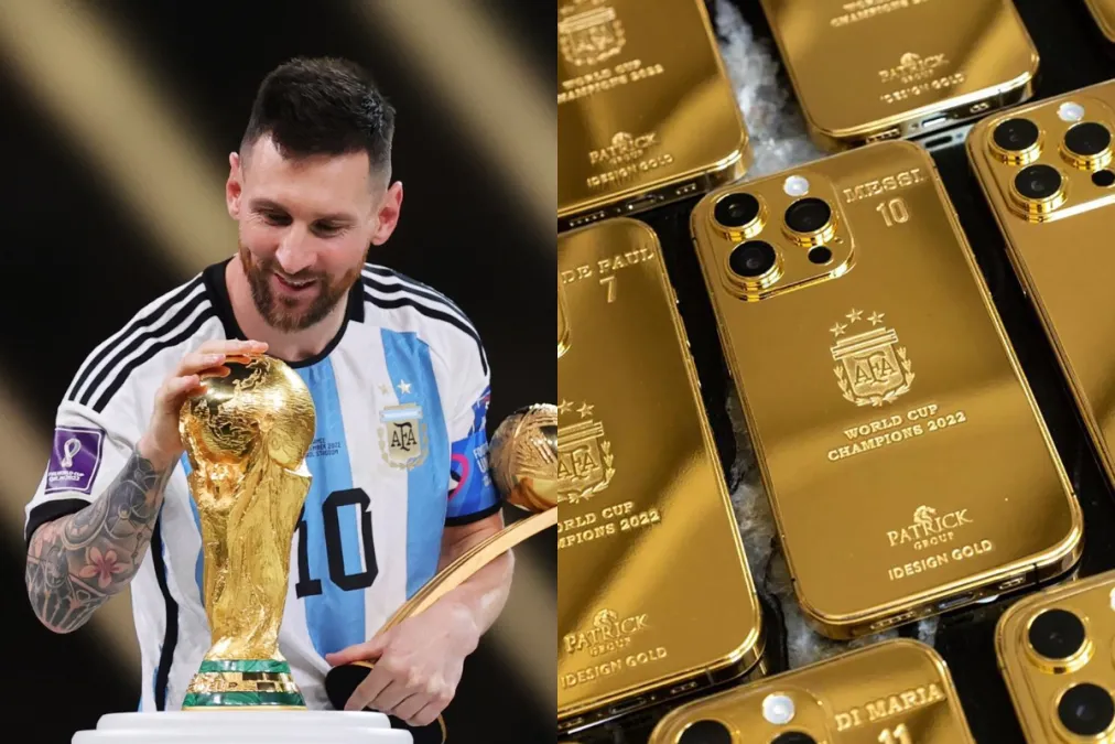 Lionel Messi gifts 35 gold iPhones to his colleagues with something ...