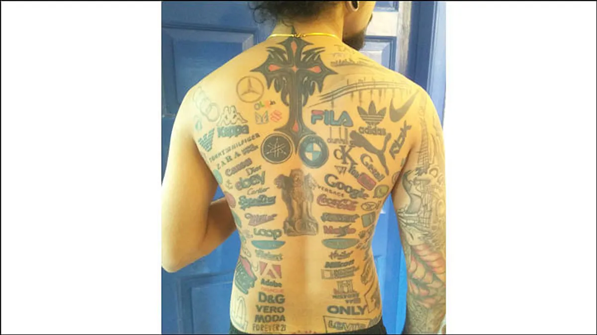 versace pattern tattoo shoulder