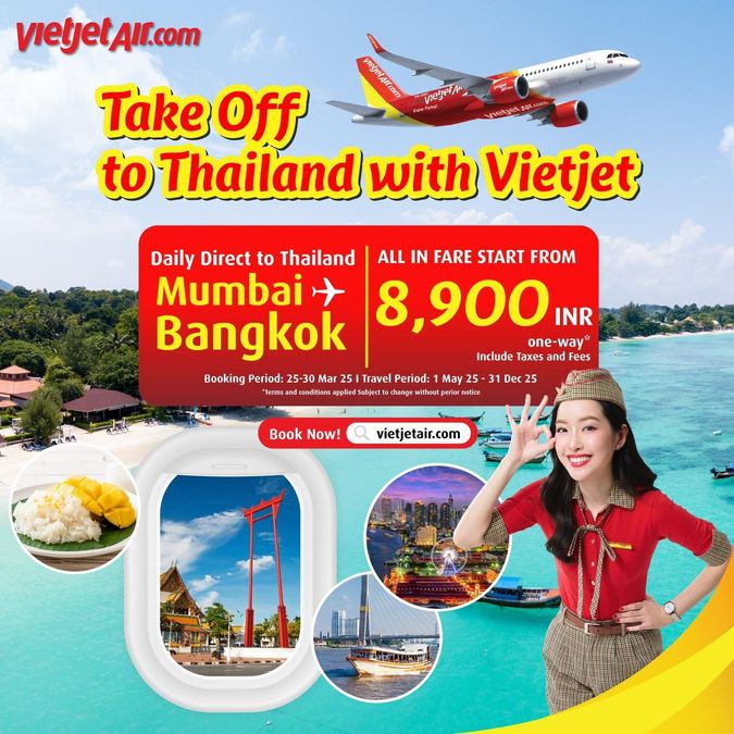 This summer, take off to Thailand with Vietjet from just INR 8,900