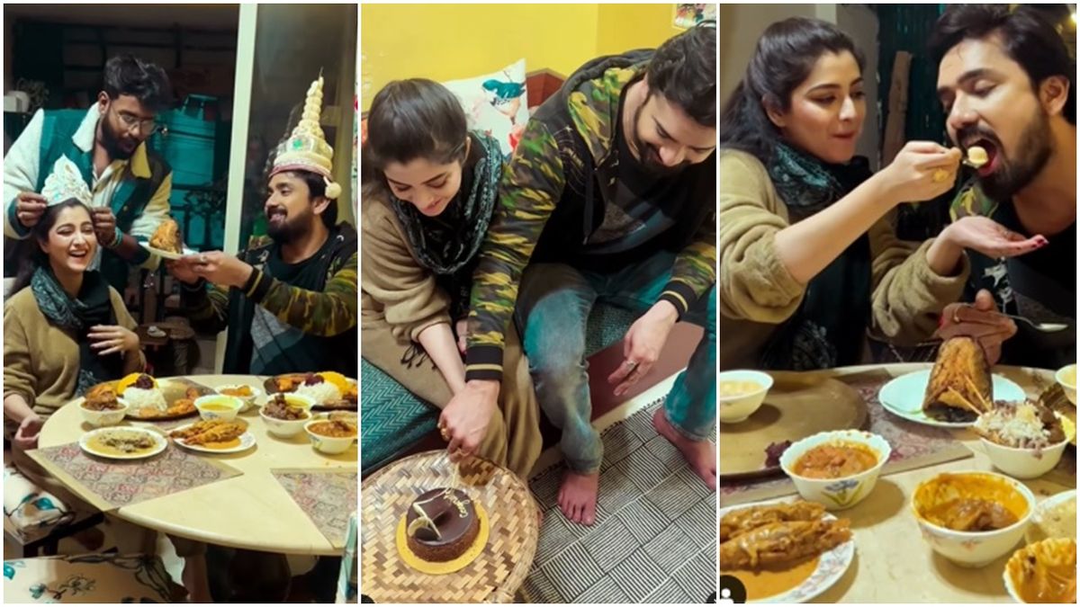 Rubel-Sweta Aiburo Bhaat: মাছের মাথা দিয়ে শ্বেতাকে বরণ রুবেলের! কেক কেটে আইবুড়ো ভাত খেলেন হবু ...