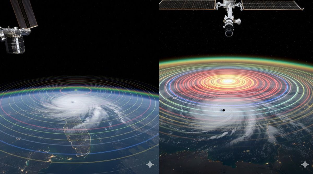 பூமியில் சூறாவளி... விண்வெளியில் உருவான நீர் வளையங்கள்: வியப்பில் நாசா ...
