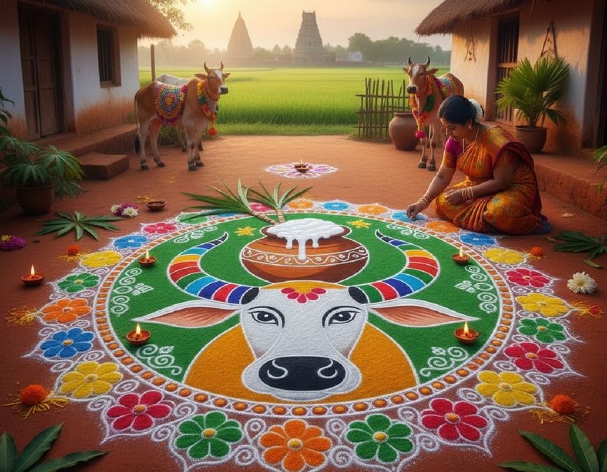 Mattu Pongal Kolam Designs 2026: முதல் முறை கோலம் போடுபவர்கள் கூட ...