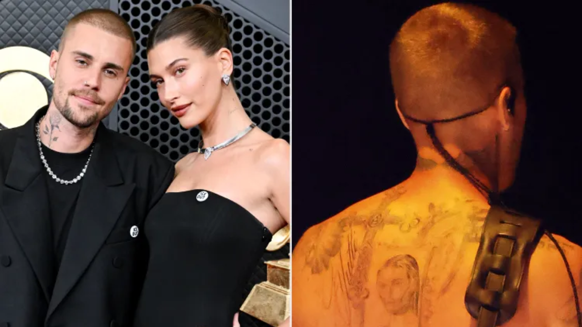 Justin Bieber Shows New Back Tattoo at 2026 Grammys, Fans Spot Hailey's ...