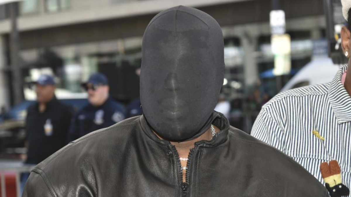 Kanye West Wears Full-Face Black Mask at Charlie Wilson’s Walk of Fame ...