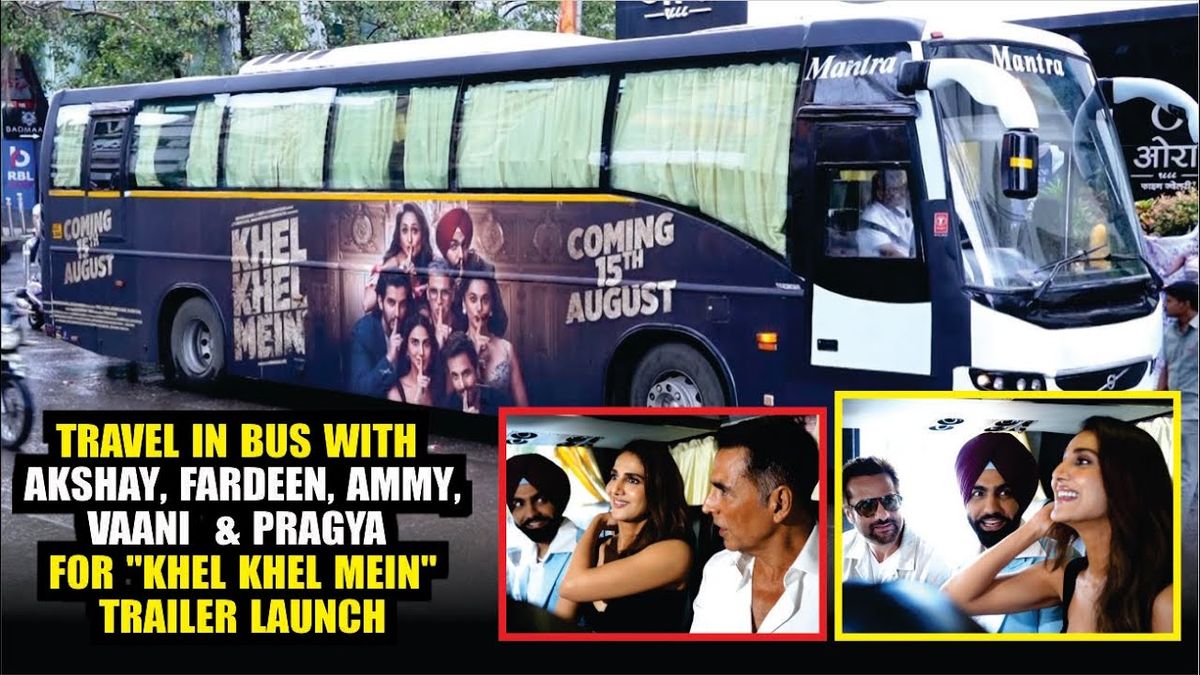 TRAVEL IN BUS WITH AKSHAY, FARDEEN FOR KHEL KHEL MEIN TRAILER LAUNCH