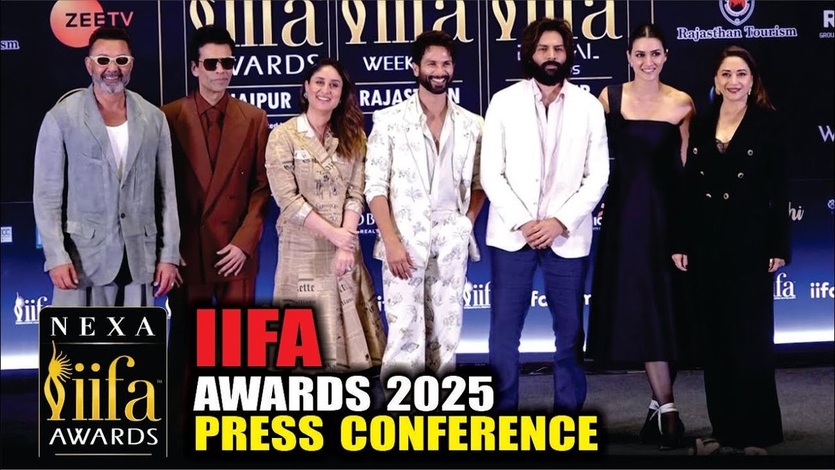 Iifa Awards 2025 Press Conference | Karan Johar, Kriti, Kartik Aaryan, Kareena, Bobby Deol, Shahid