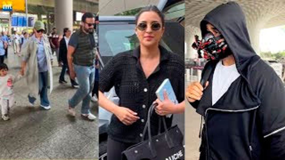 Parineeti Chopra Returns From Delhi, Mask Man Raj Kundra, Saif Ali Khan ...