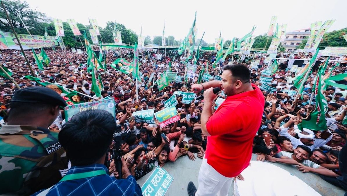 Tejashwi Yadav launches 'Bihar Adhikar Yatra' with five rallies in a day