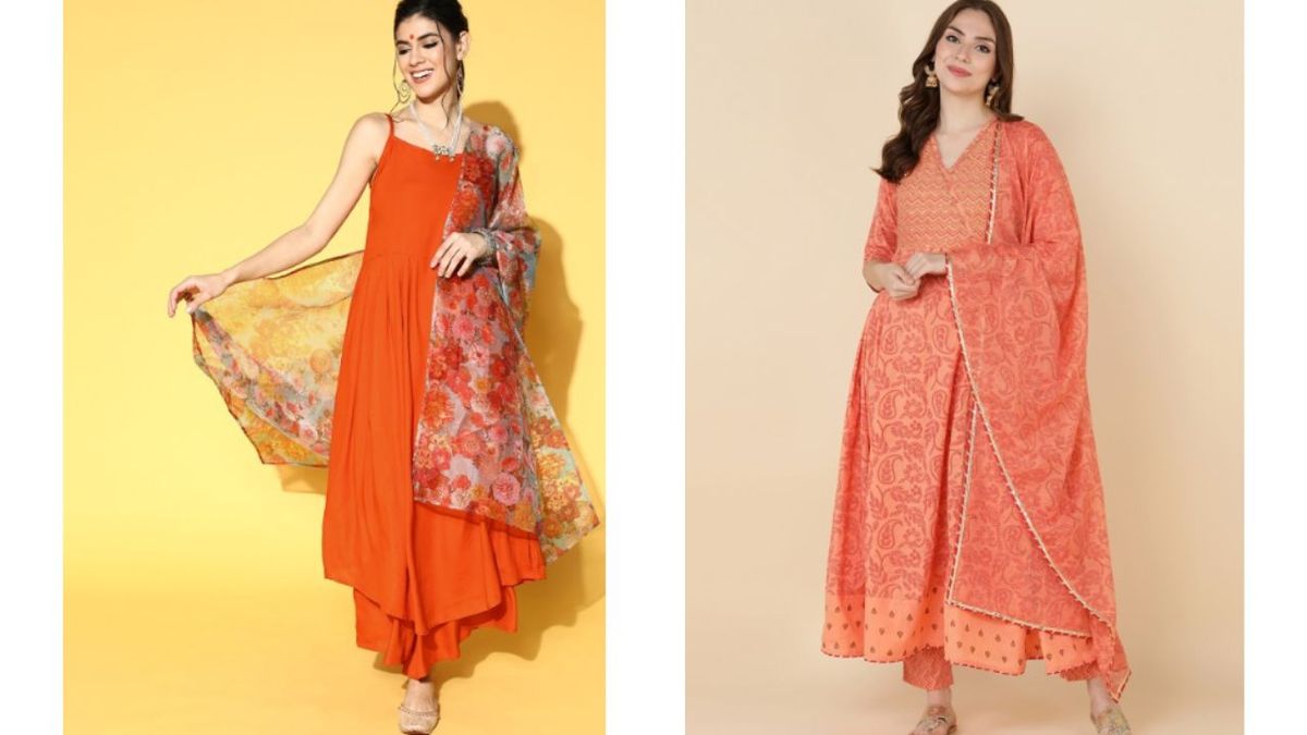 फेस्टिवल सेलिब्रेशन में Saffron Suit For Women देंगे खूबसूरती भरा लुक ...