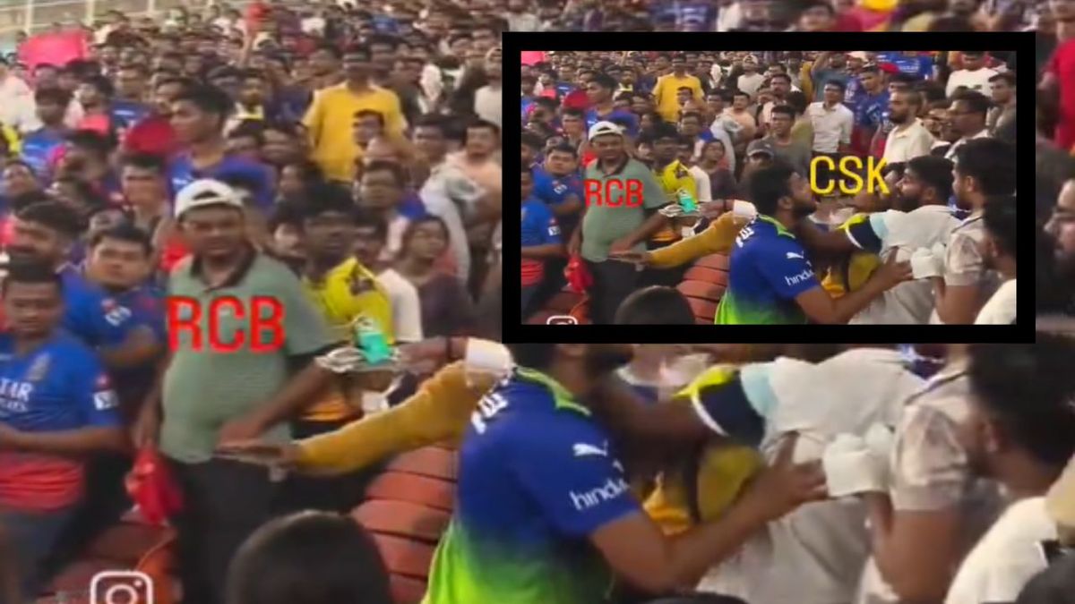 RCB Vs CSK Fans Fight Video : दोनों टीमों के फैंस के बीच स्टेडियम में ...