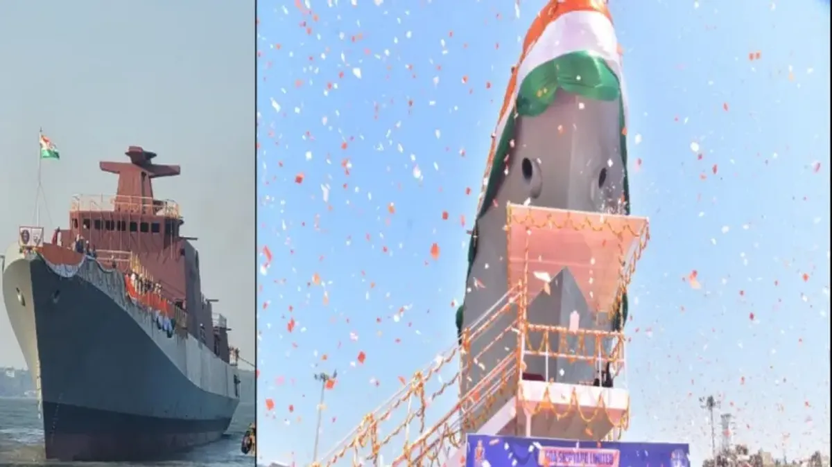 Indian Navy's self-reliance strengthened with launch of frigate 'Tavasya'
