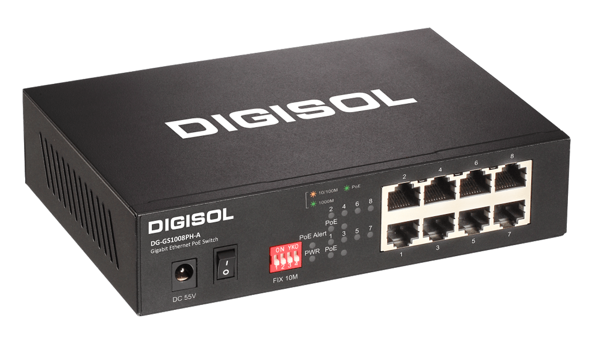 DIGISOL launches 8 Port Gigabit Ethernet Unmanaged PoE Switch
