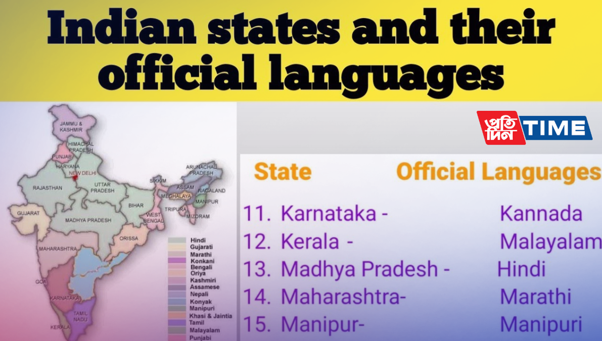 List of Official Indian Languages: Indian States and Union Territories