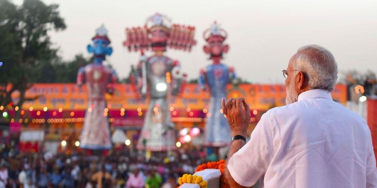 PM Modi Attends 'Ravan Dahan' at Dwarka in Delhi