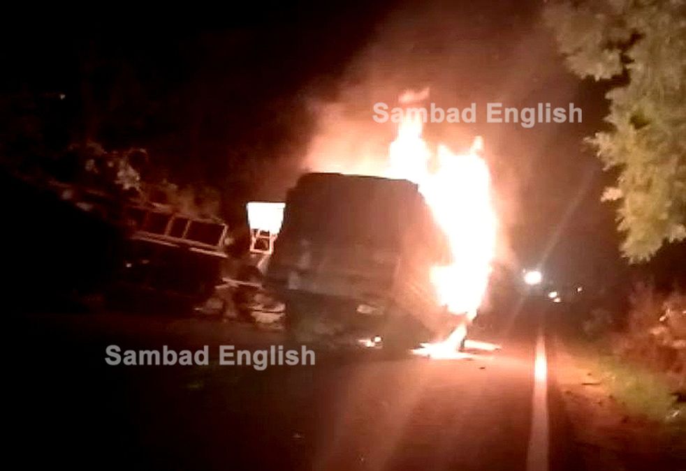 Driver burnt alive as speeding pickup van catches fire following ...