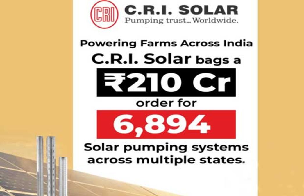 CRI Solar Gets ₹210 Cr Orders for 6,894 Pumps In Three Agri States