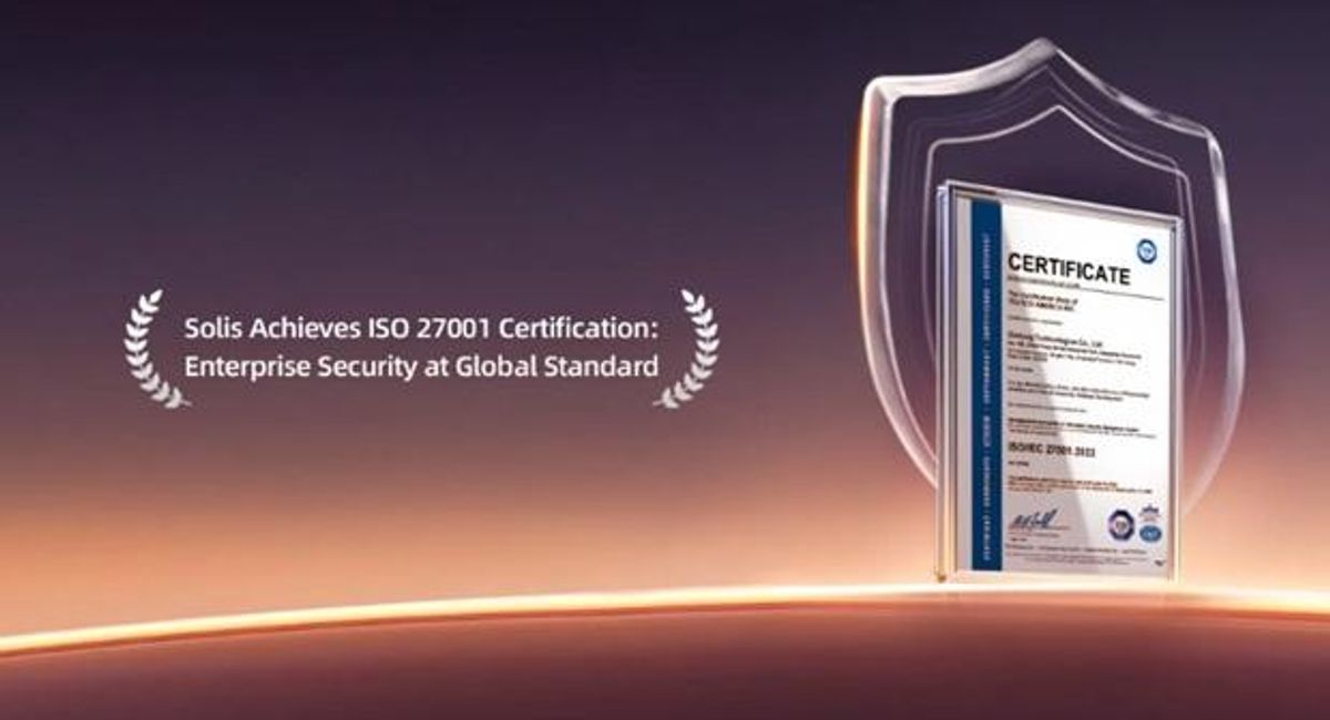 Solis Secures ISO Certification For Info Security Management