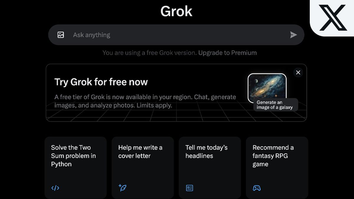 X plans freemium version of Grok AI chatbot to boost user access