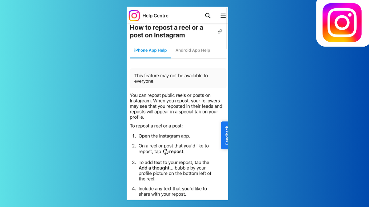 Instagram launches 'Repost' feature for feeds