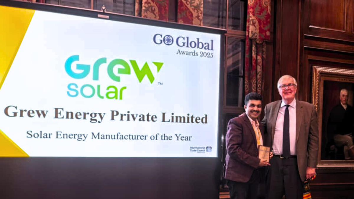 GREW Solar wins 2025 manufacturer award at Go Global Awards