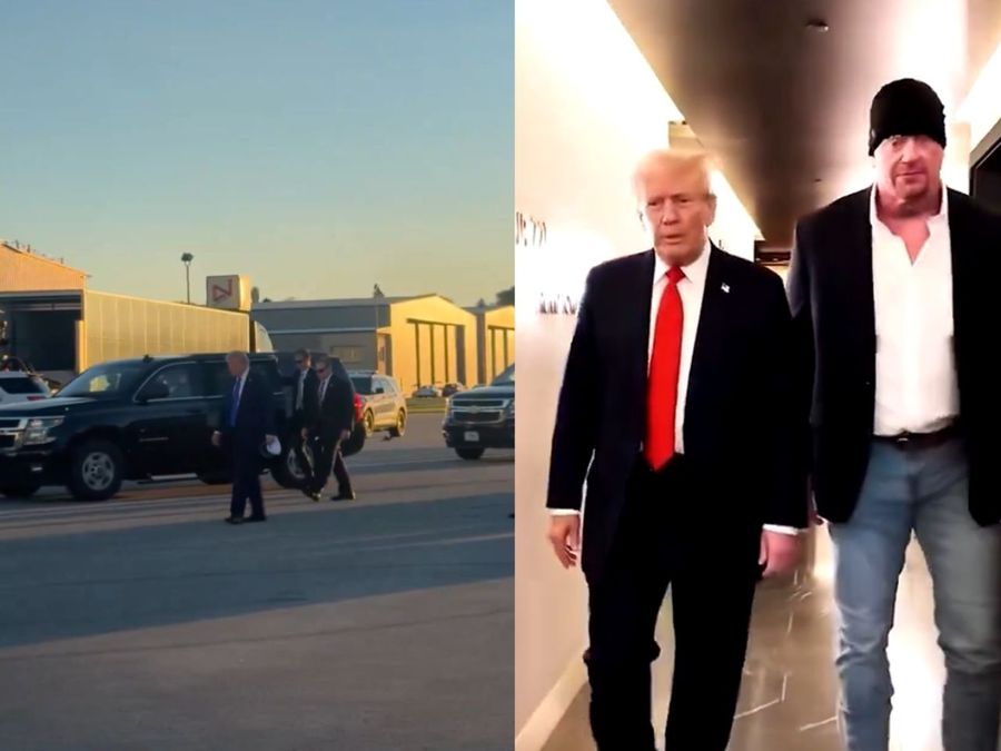 Donald Trump exiting in style to The Undertaker's entrance song in his ...