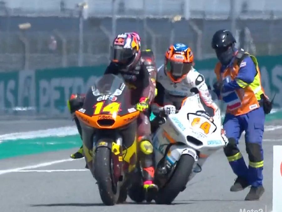 WATCH: Scary pit lane crash halts Moto2 practice session in Thailand