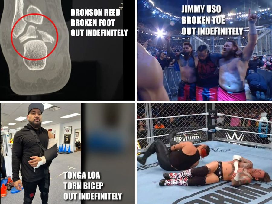 List of all injuries suffered by wrestlers at Survivor Series War Games