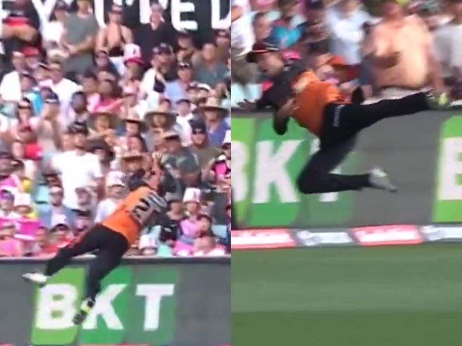 Sam Fanning’s pulls off heroic fielding effort at the boundary to delay ...