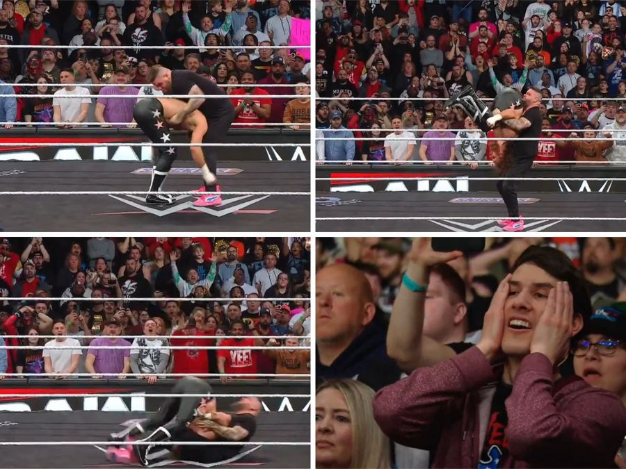 Kevin Owens delivers Package Piledriver to friend Sami Zayn