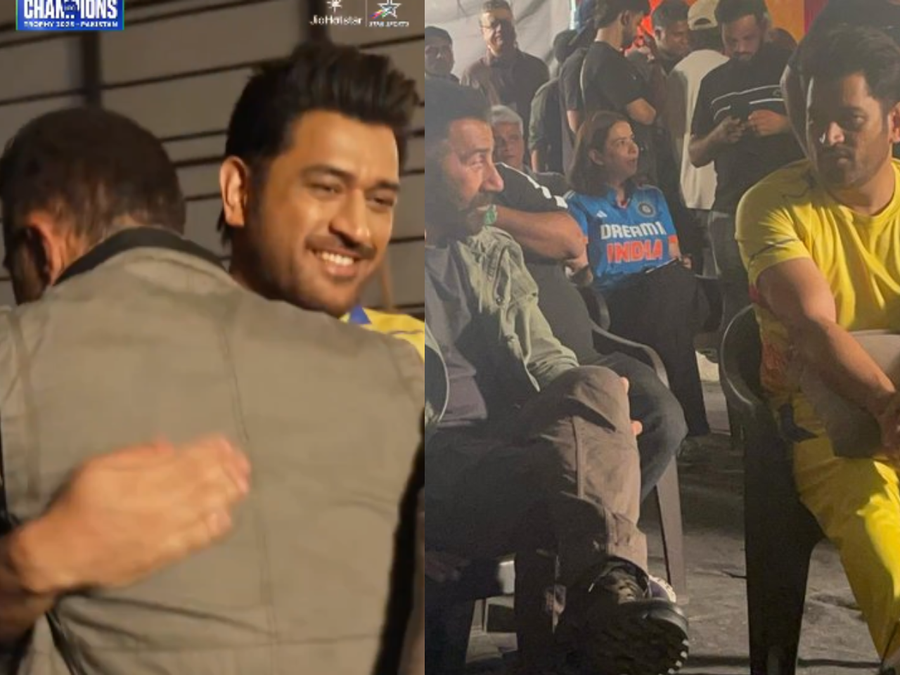 WATCH: Actor Sunny Deol meets and hugs former legendary India skipper MS Dhoni while watching ...