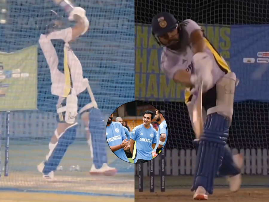 WATCH: Gautam Gambhir keeps close eye on Rohit Sharma's net practice amidst injury rumors