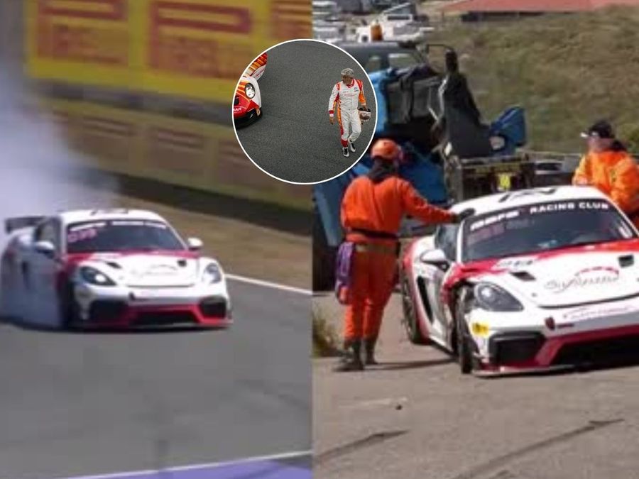 Ajith Kumar gets away safely from major accident at GT4 race in Netherlands