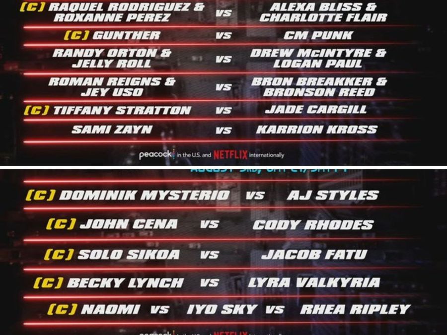 WWE updates match card for SummerSlam 2025