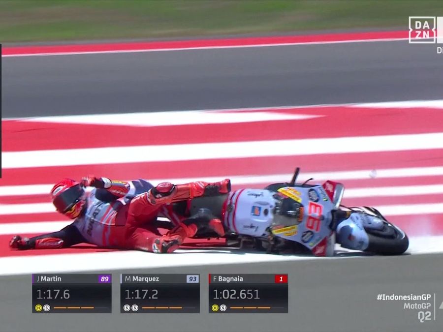 Watch: Marc Marquez crashes 2 times in less than 10 minutes at ...