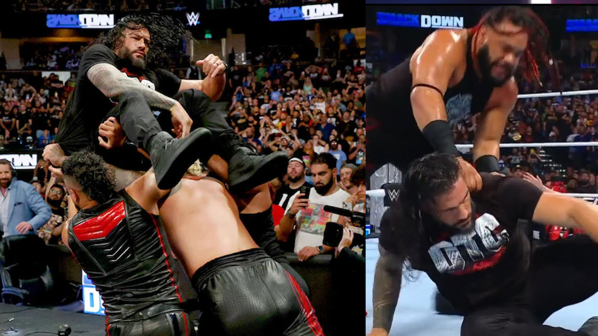WATCH: Roman Reigns returns to locker room with pain and agony after being attacked by Jacob ...